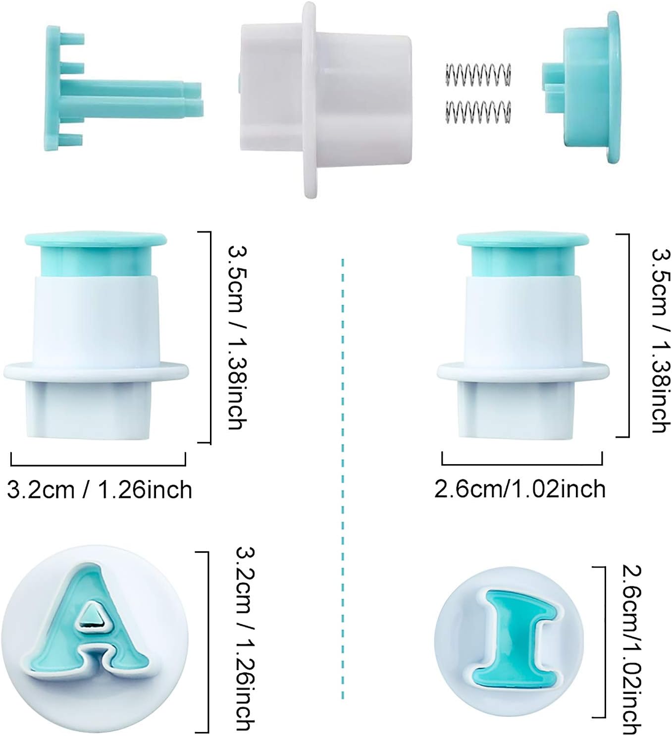 45 pieces fondant cutter set alphabet number fondant letters cookie ...