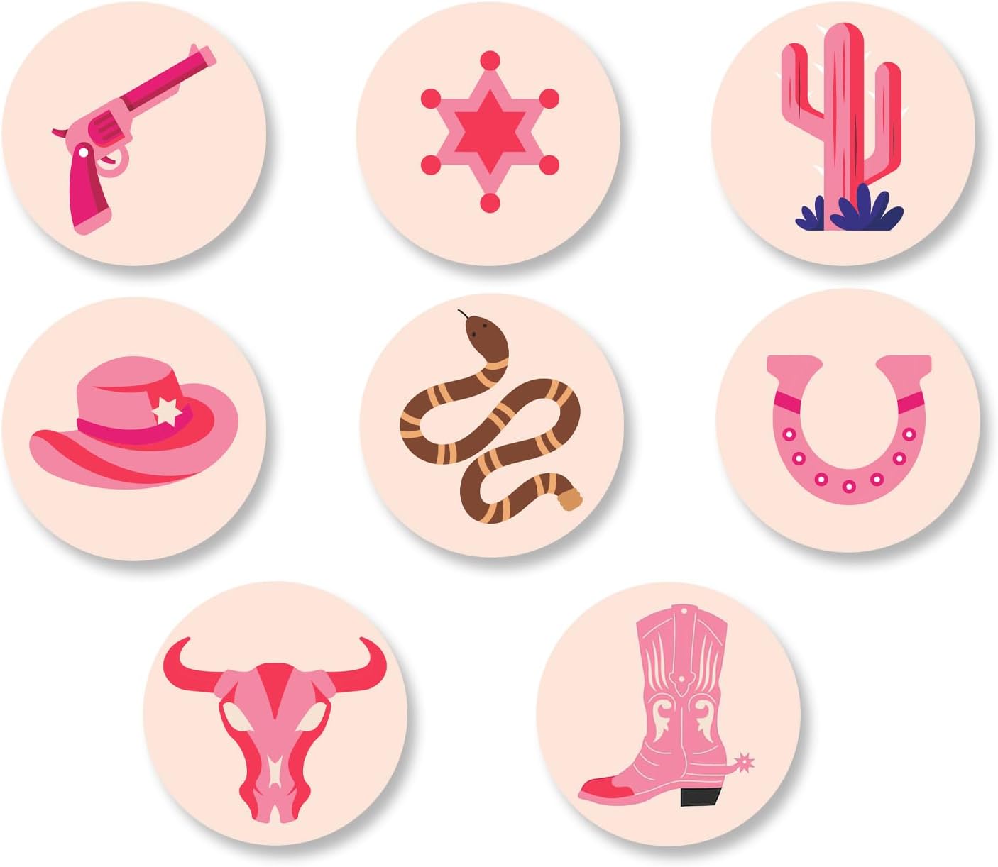Amazon.com: Pink Wild Western Cowgirl Labels Stickers Horse Racing Wild ...