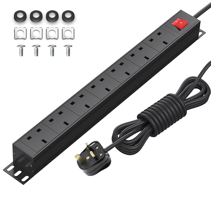 Buy Extension Lead 7 Way Power Strip with Switch, Multi Plug Socket ...