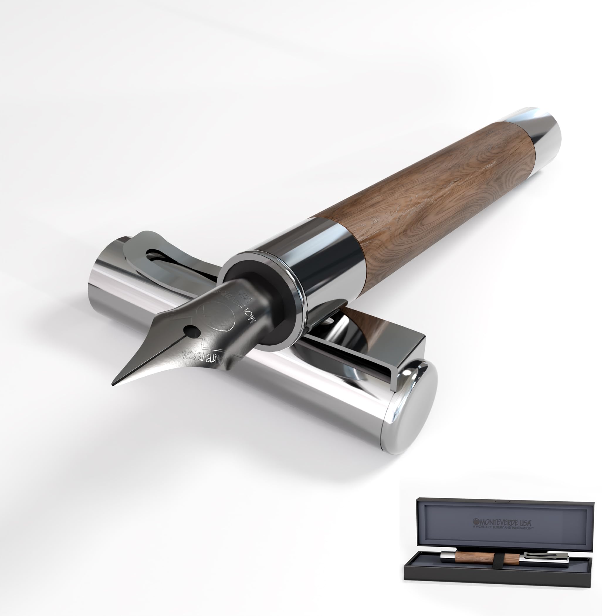 Amazon.com : Monteverde Ritma Fountain pen, Walnut -EF : Office Products