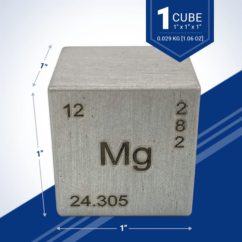 Snapklik.com : Magnesium Element Cube- Engraved