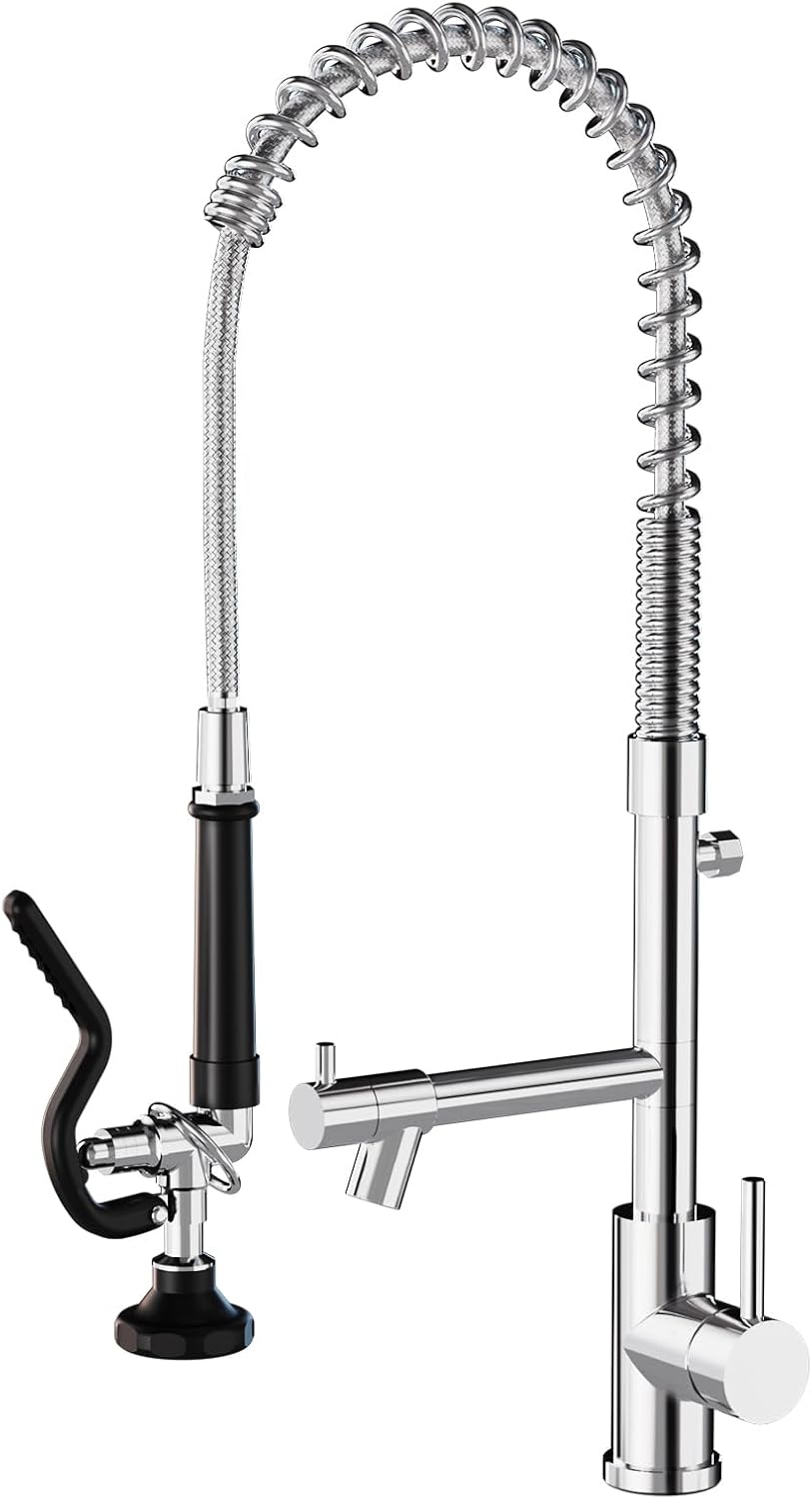 ALIINKD Commercial Kitchen Faucets with Pull Down Sprayer, 25.3" Height ...