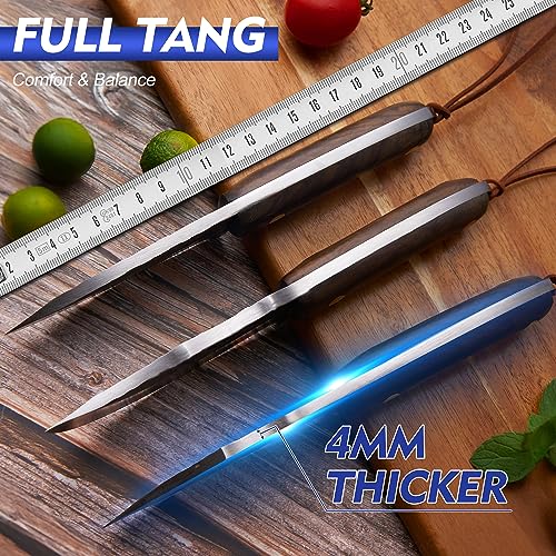 Topfeel 3PCS Viking Knife Set with Sheath Hand Forged Boning Knife ...