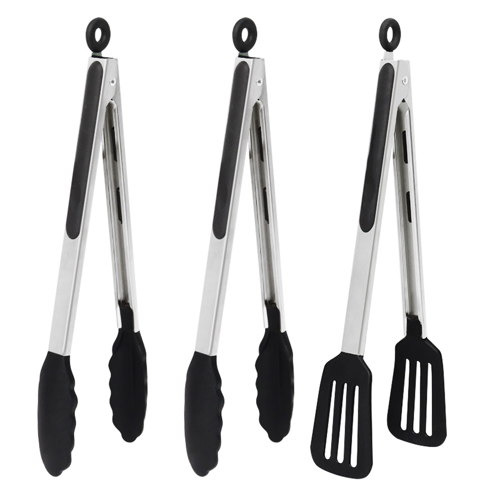 Amazon.com: Pharamat 12 Inch Kitchen Tongs Set of 3, Silicone Tongs ...