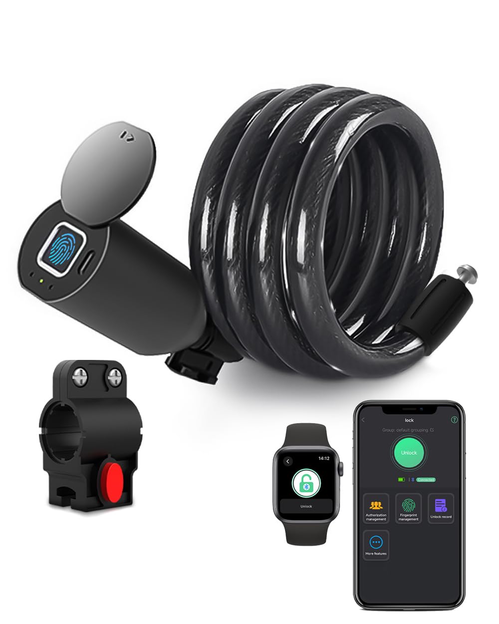 Amazon.com: Cable Lock Keyless Waterproof Bicycle Lock eLinkSmart ...