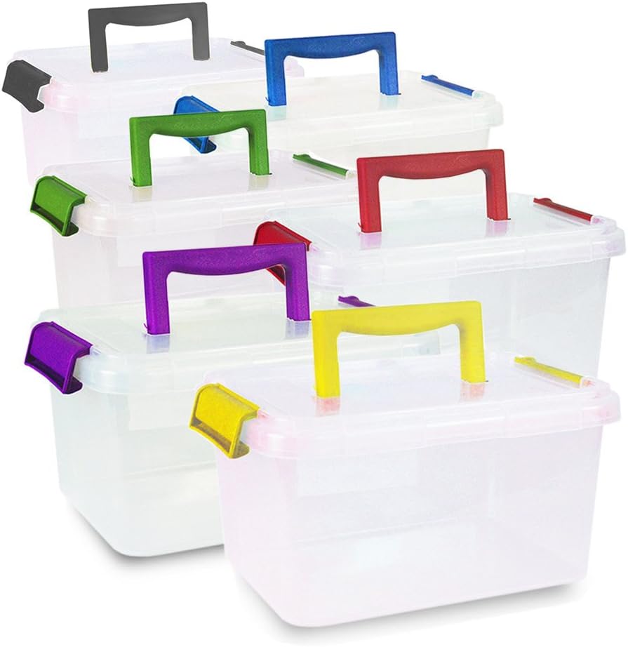 1 x 3.5lt 3.5 Litre Plastic Storage Box Container With Clip On Lid and ...