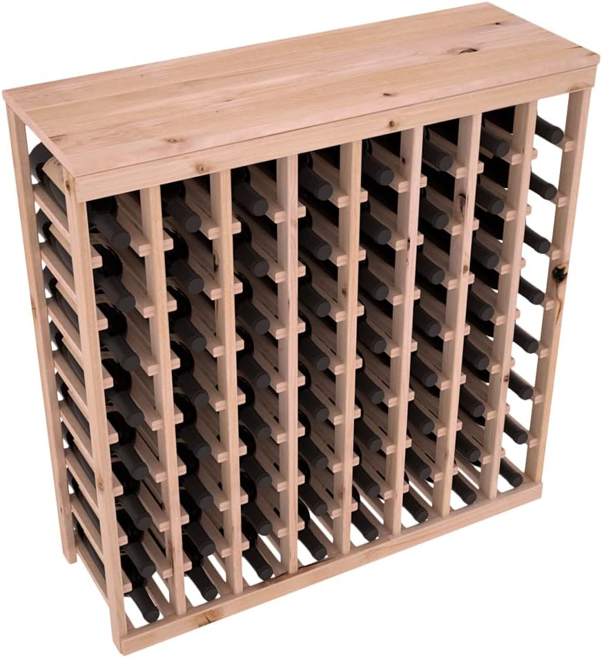 64 Bottle Premium Wooden Wine Bottle Rack with Tabletop, Freestanding ...