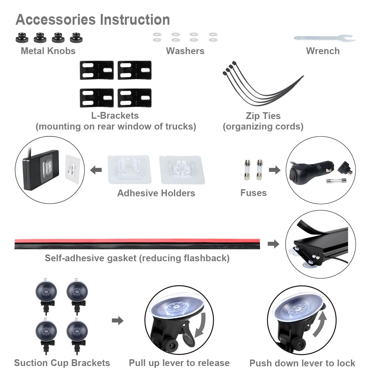 Snapklik.com : WOWTOU 2 In 1 LED Amber White Dash Strobe Light Bar For ...