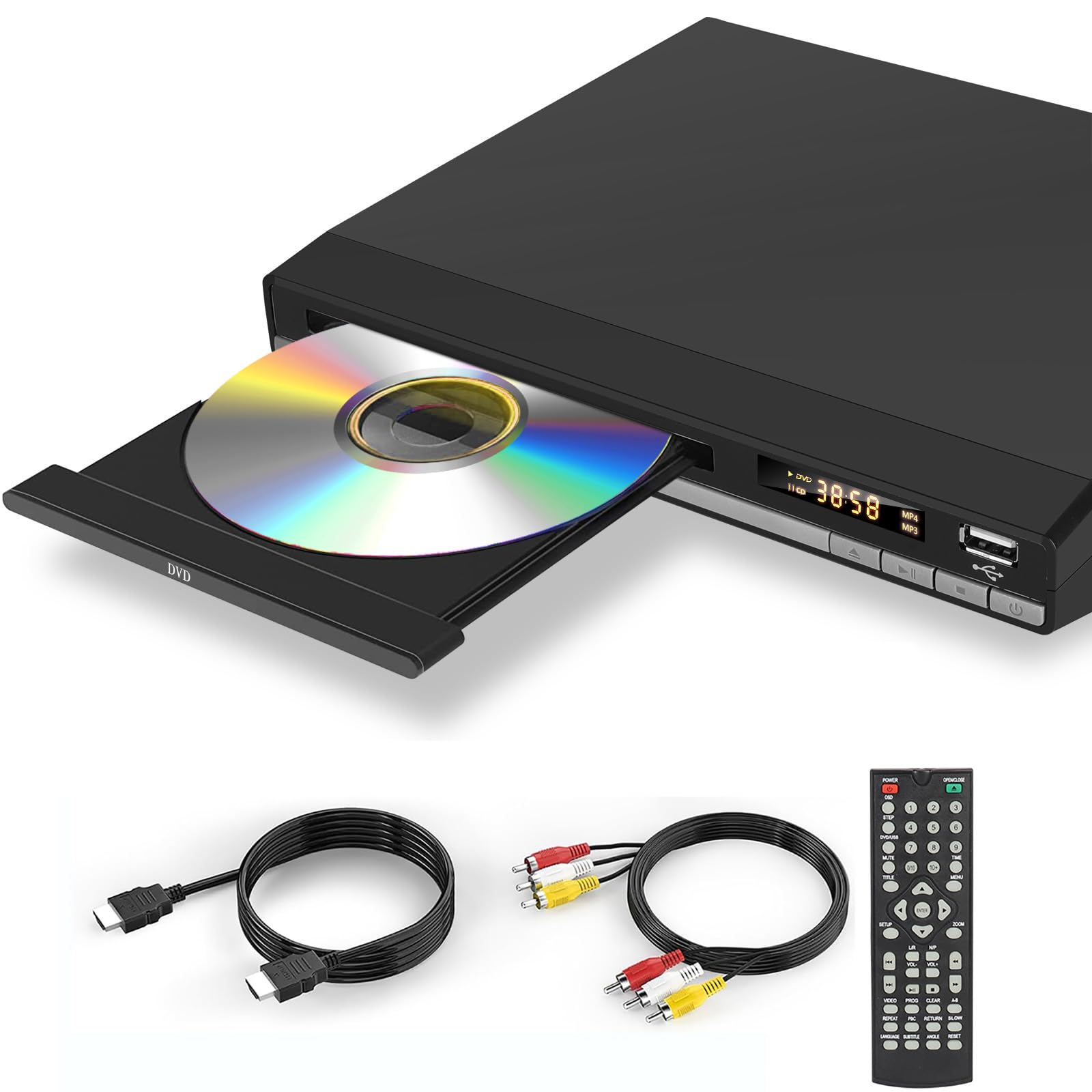 Multizone DVD Player for TV, Compact DVD CD Players for Home with HDMI ...