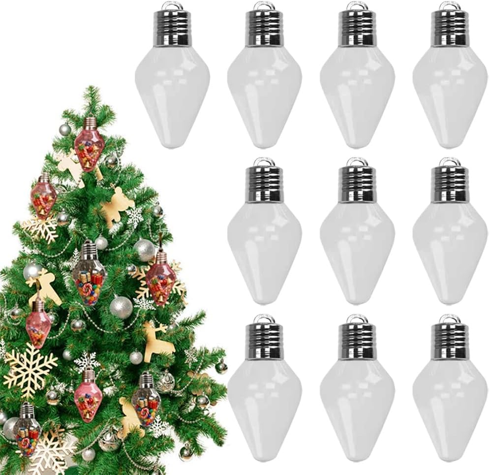 Amazon.com: DIY Plastic Light Bulb Decorations, 10pcs Jumbo Fillable ...