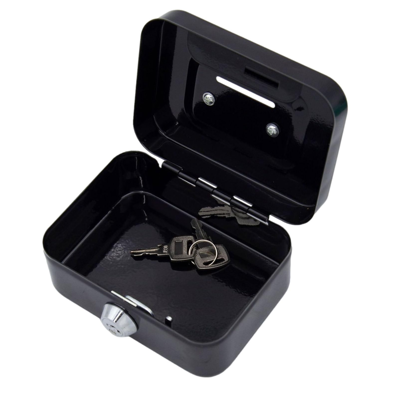Dubbulon Money Box With Key - Lockable Small Metal Cash Box | Portable ...