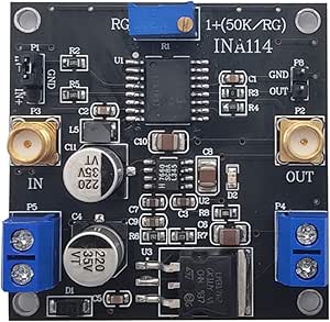 Amazon.co.jp: Taidacent INA114 計装アンプ 1000x ゲイン 調整可能 単一電源 動作 シングル エンド/差動 ...