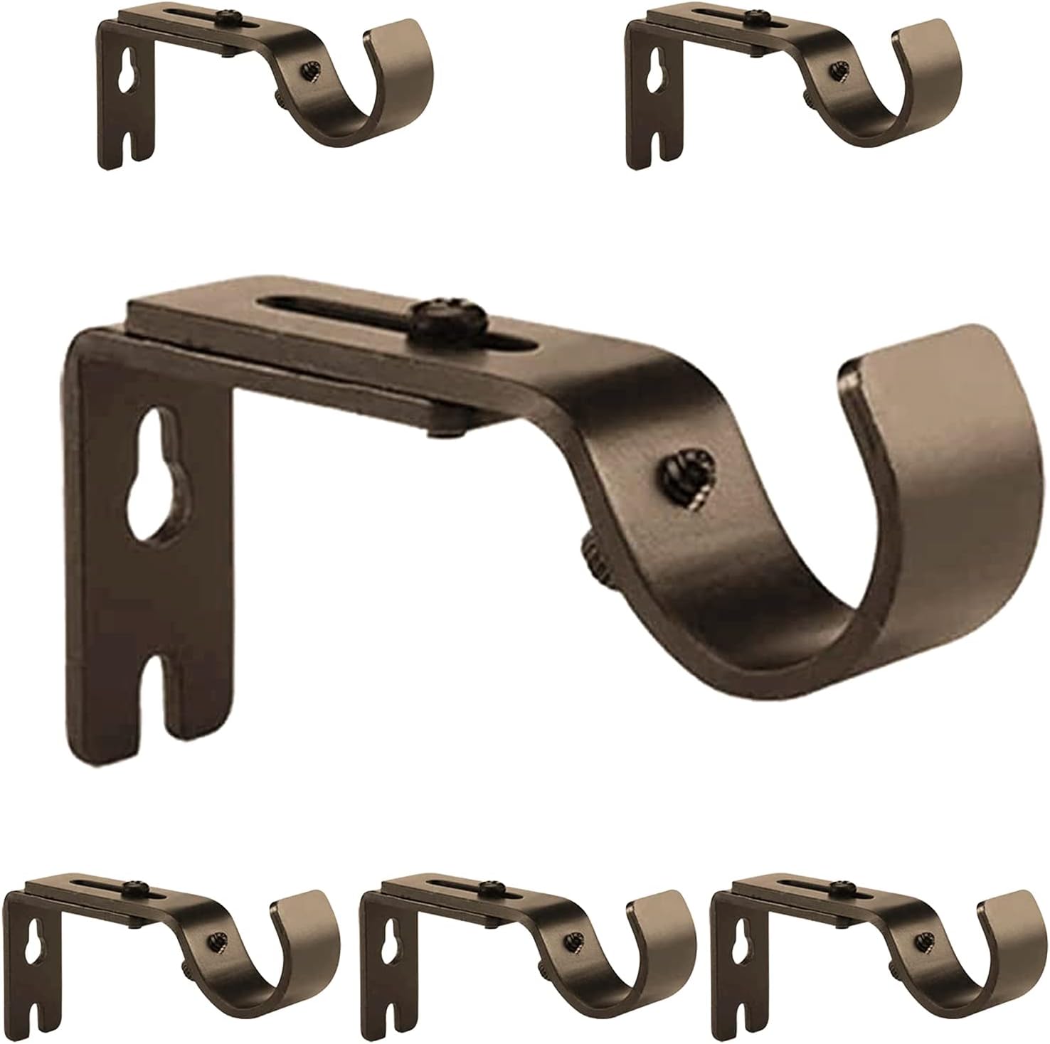 Amazon.com: alikeke Adjustable Curtain Rod Brackets - Bronze Color (Set ...