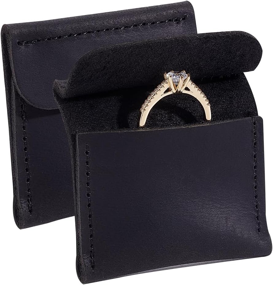 Amazon.com: FINGERINSPIRE 2Pcs Jewelry Pouch for Rings Square Black ...