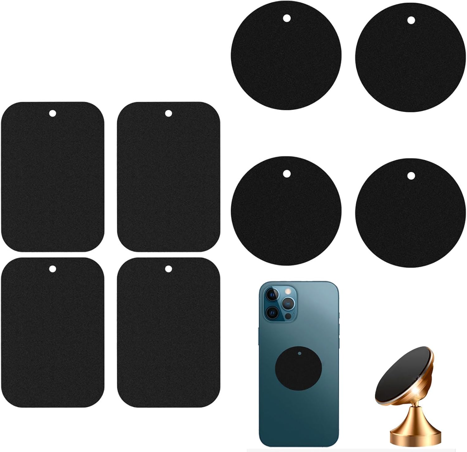 Universal Metal Plate 8 Pack for Magnetic Phone Car Mount Holder Cradle ...