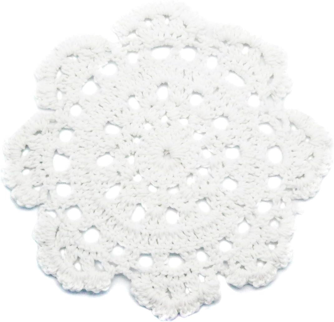 Amazon.com: WLLHYF White Vintage Crochet Doilies 4 Inches Round Cotton ...