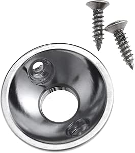 Guitar Input Jack Socket Plate in Chrome Round or Telecaster Including ...