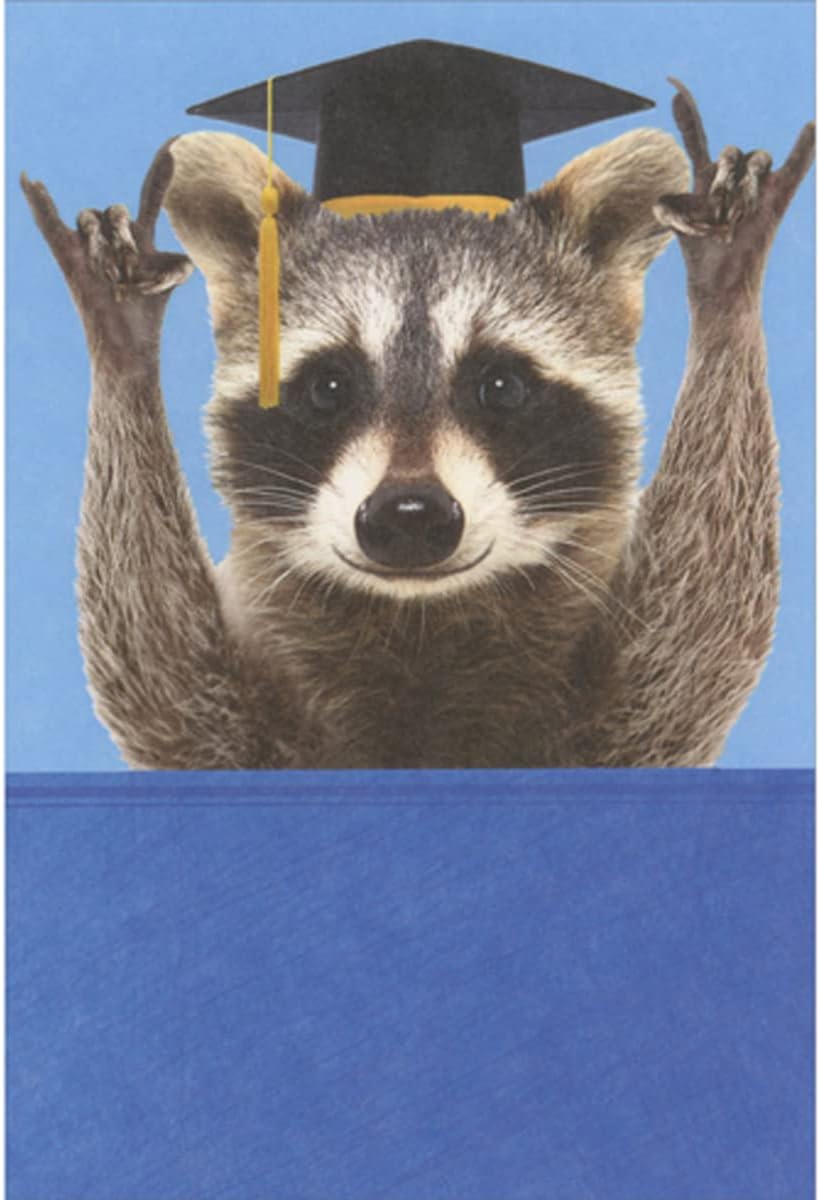 Amazon.com : Recycled Paper Greetings Raccoon in Grad Cap Showing ...