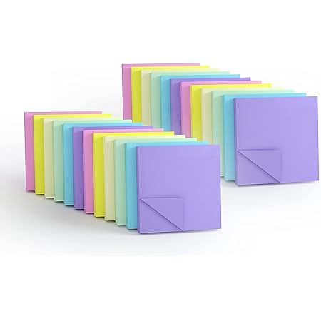 24 Pads - 3 in x 3 in Pastel Sticky Notes, 6 Soft Colors Assorted ...