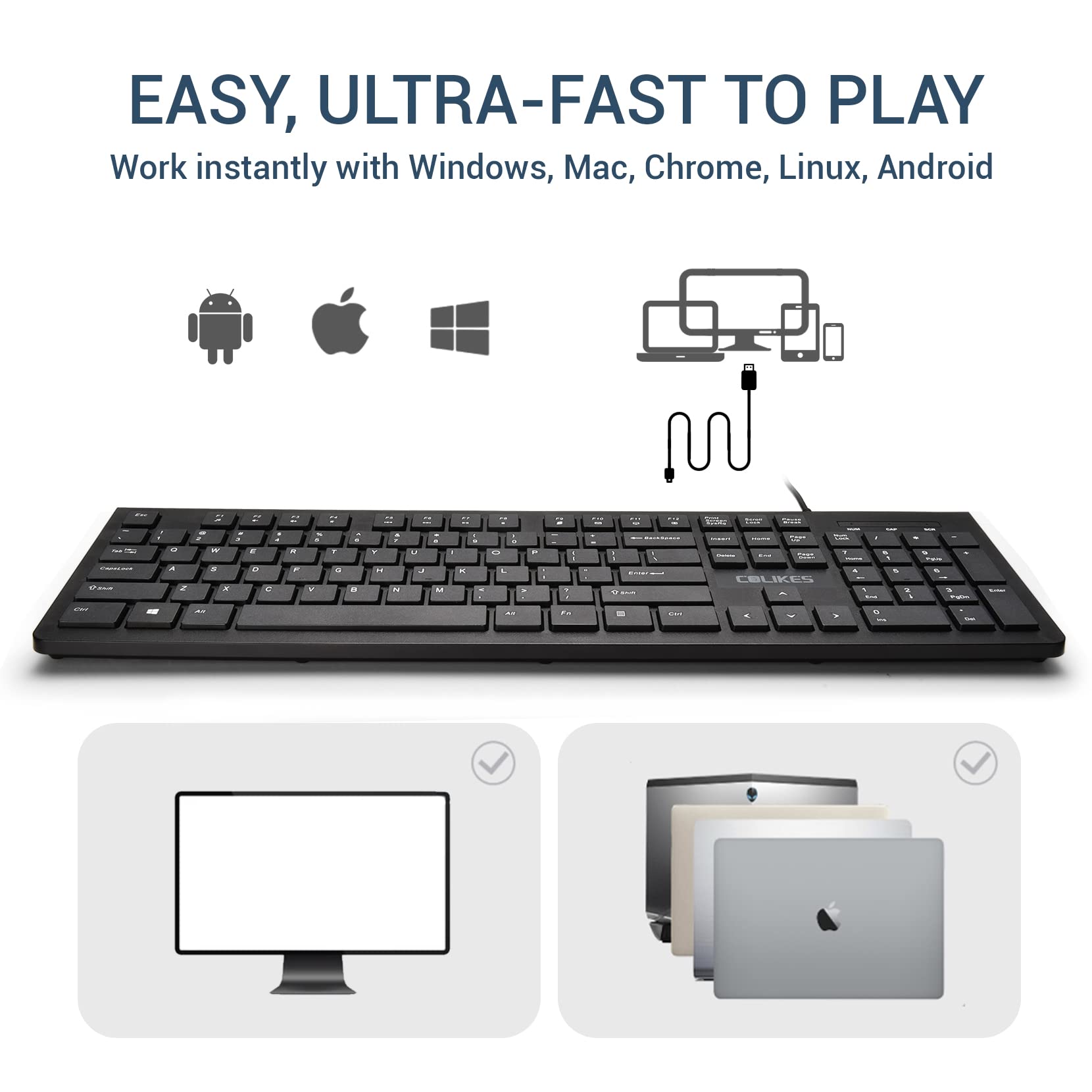 Computer Keyboard Wired, Plug...B09NLS9TK4 | Encarguelo.com