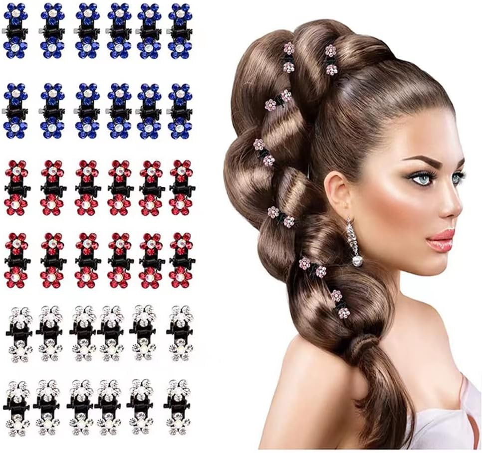 Amazon.com : 36pcs Glitter Rhinestone Hair Accessories - Mini Butterfly ...