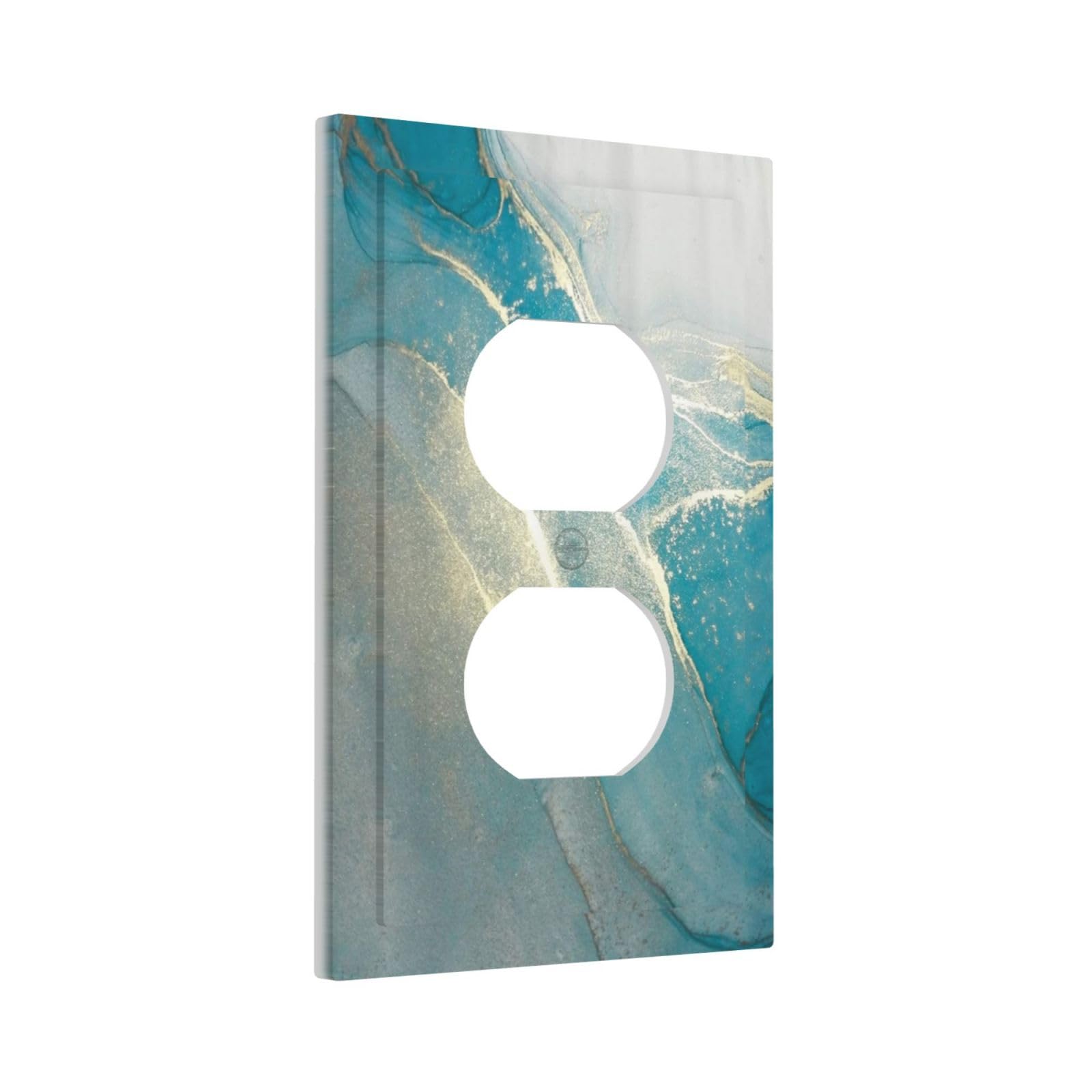 Modern Abstract Turquoise Blue Teal Marble 1 Gang Outlet Plate ...