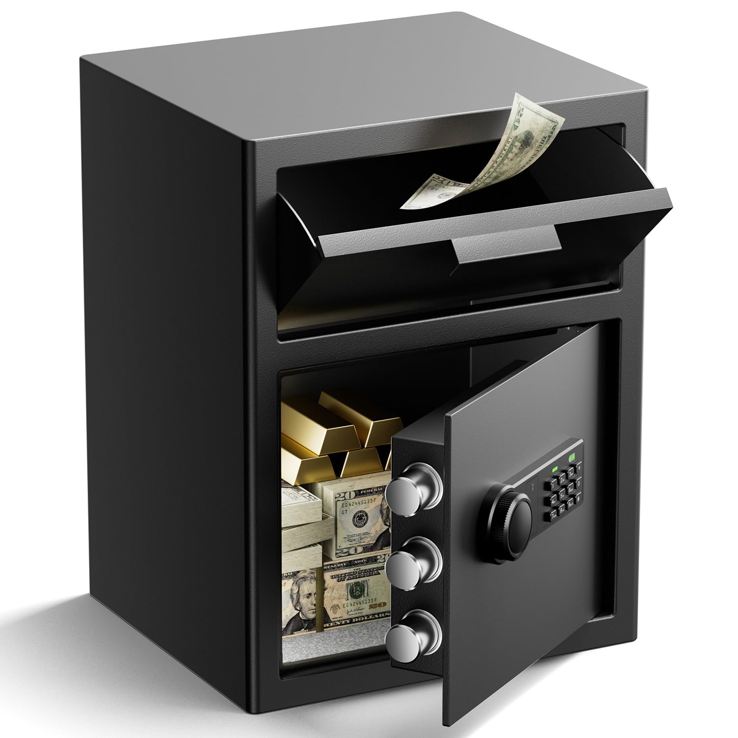 Depository Drop Safe 2.6 Cubic Feet, Xdeer Front Drop Slot Lock Box ...