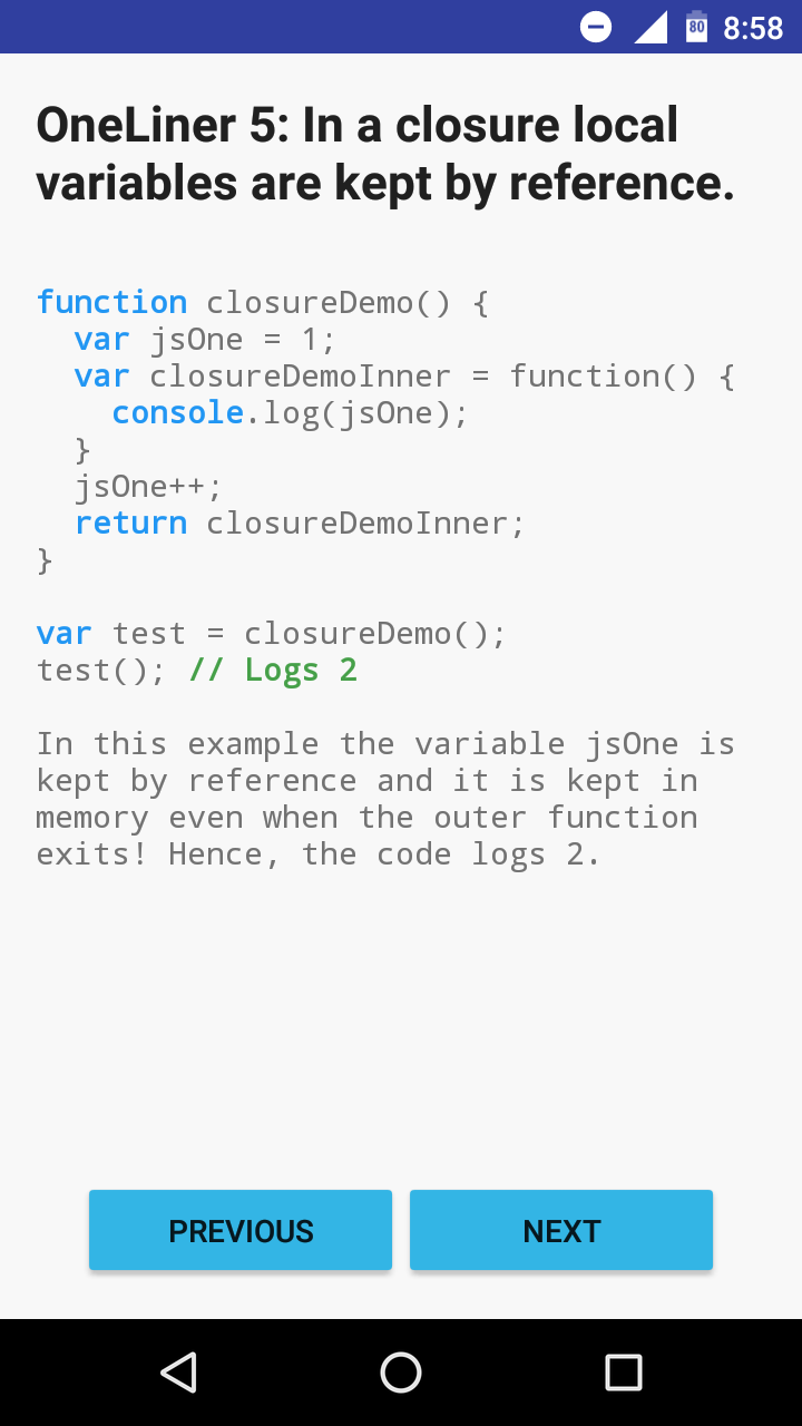 JSOne - Master JavaScript Interview - App on Amazon Appstore