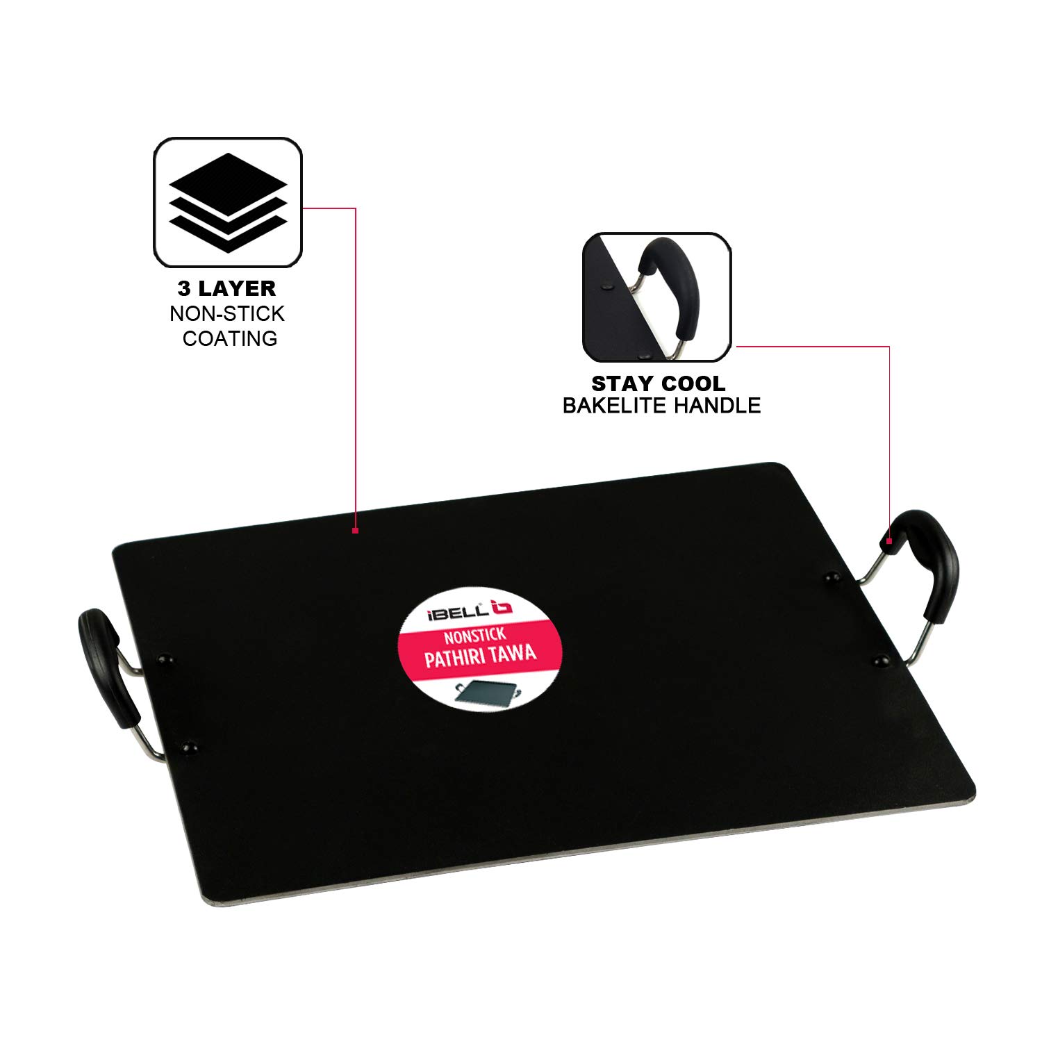 iBELL PT4033 Non Stick Tawa with 4mm Thickness, Dosa Roti Chapati ...