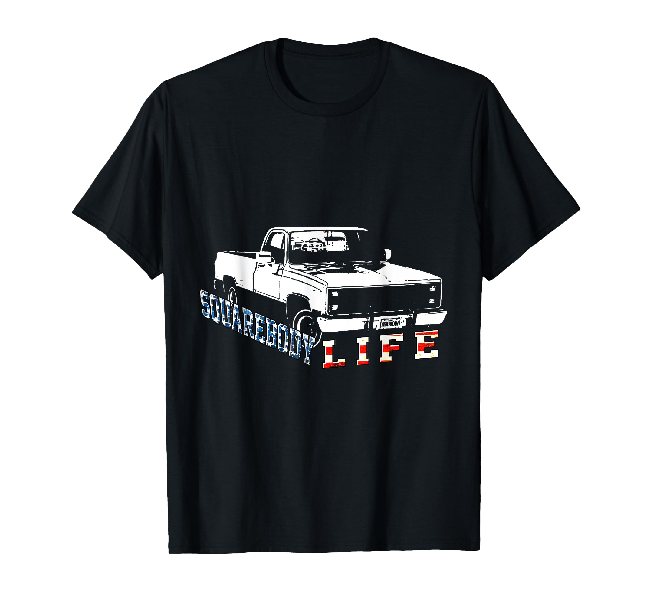 Amazon.com: Squarebody American Flag Square Body Truck T-Shirt ...