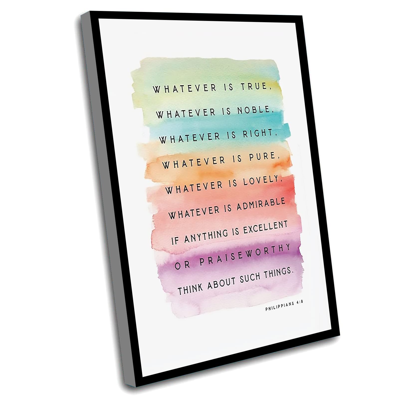 Amazon.com: Canvas Inspirational Wall Art,Philippians 4 8 Whatever Is ...