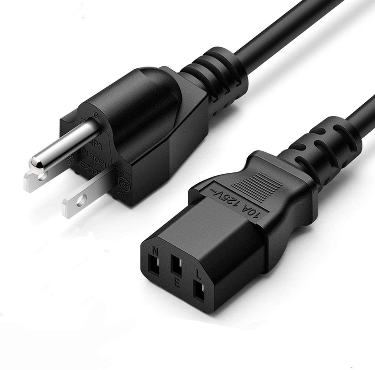 10 Ft/3 Meter Computer Power Cord 3 Prong Plug for Samsung TV, Monitor ...