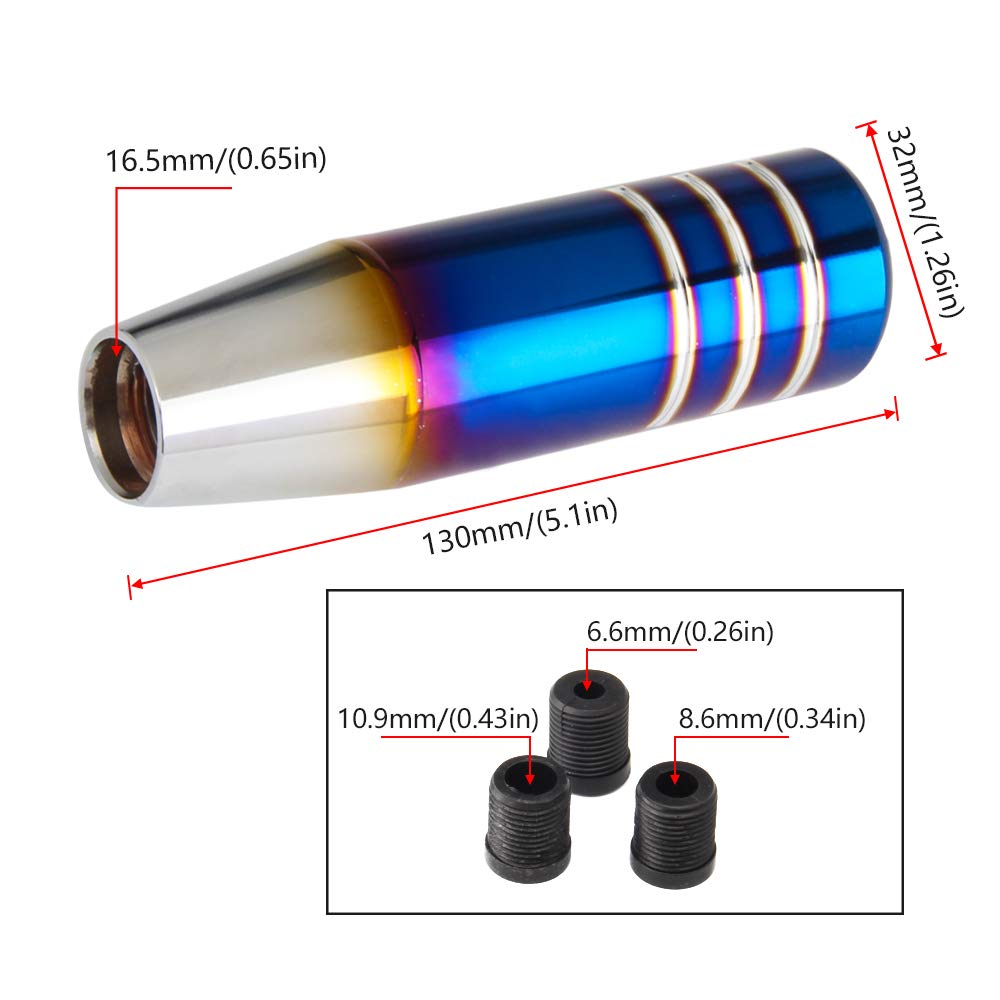 Snapklik.com : Aluminum Weighted Shift Knobs, Universal Burnt Blue Long ...