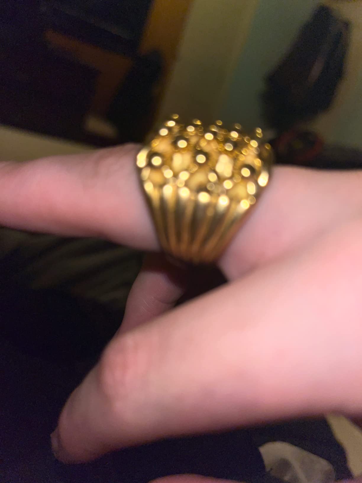 Men's 5 Row Keeper Ring Cast in Jewellers Bronze Dipped in 9ct Gold 32 ...