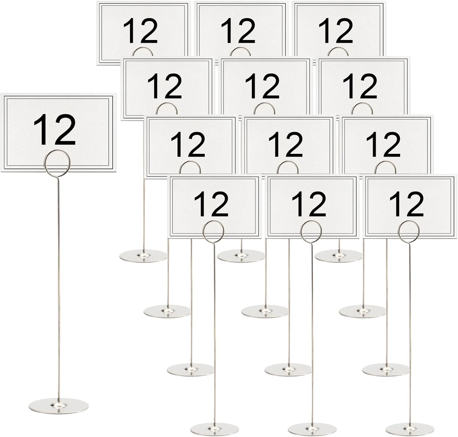 Tosnail 12 Pack 12Inch Stainless Steel Table Number Holder Table Card tosnail-12-pack-12inch-stainless-steel-table-number-holder-table-card