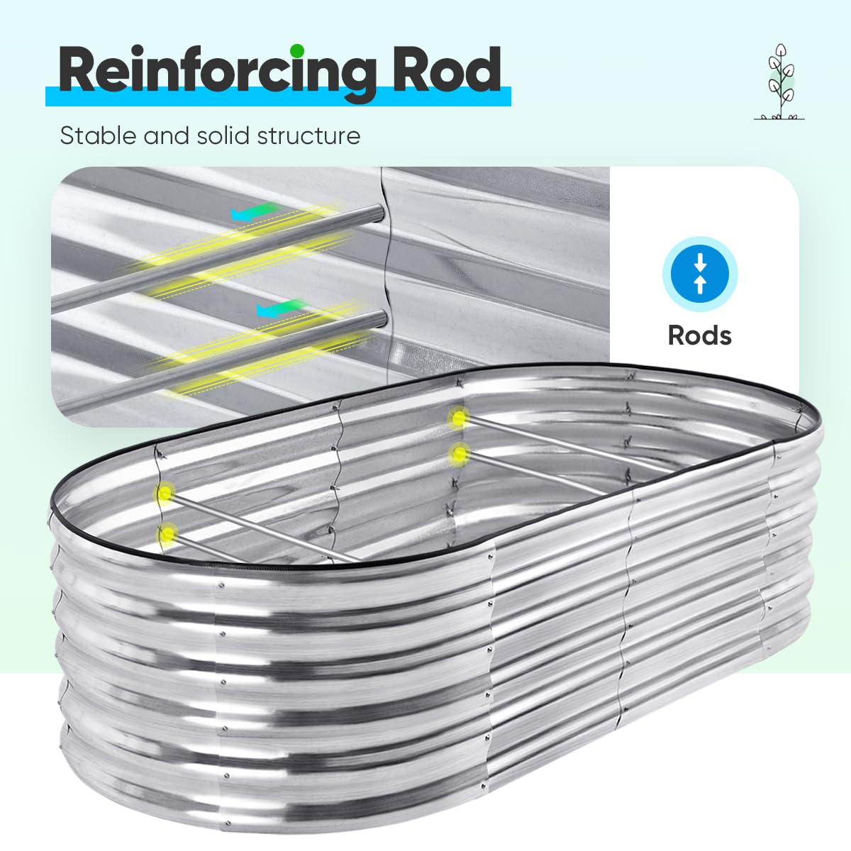 Snapklik.com : Quictent Galvanized Raised Garden Bed Kit Tall, 6x3x15 ...