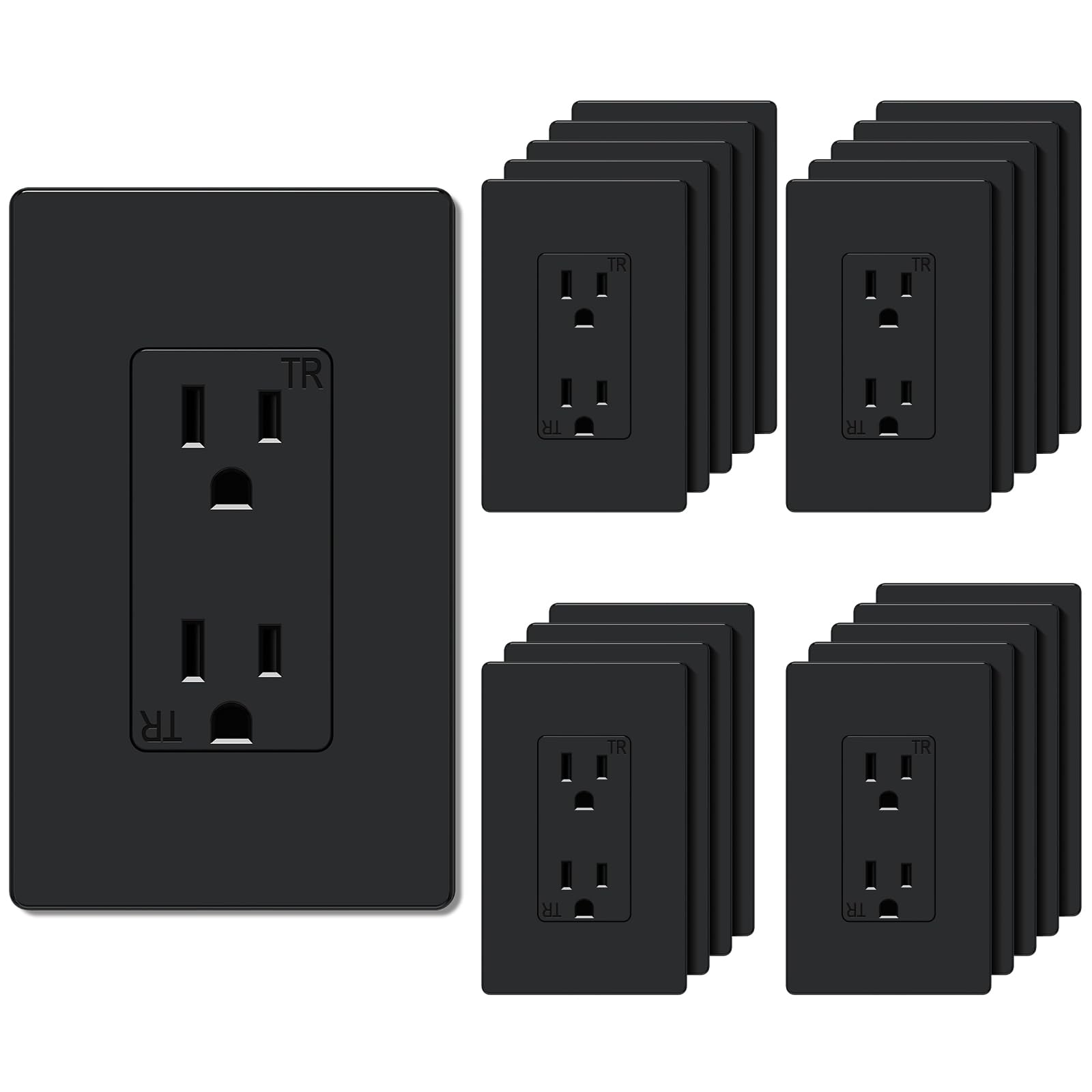 Snapklik.com : Decorator Receptacle Outlet, Screwless Wall Plate ...