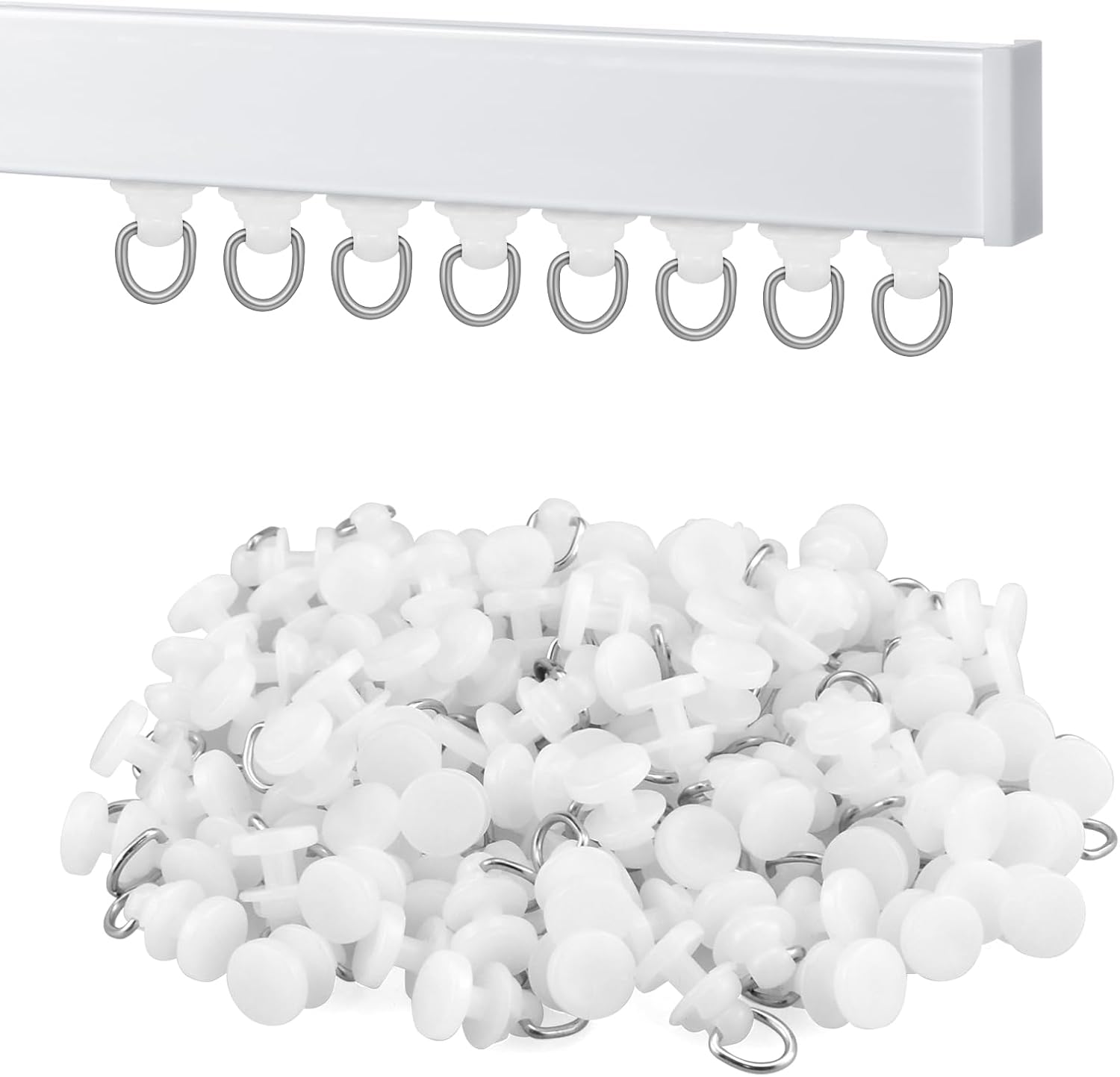 Amazon.com: SATUY 100Pcs Plastic Curtain Track Glider, Ceiling Sliding ...