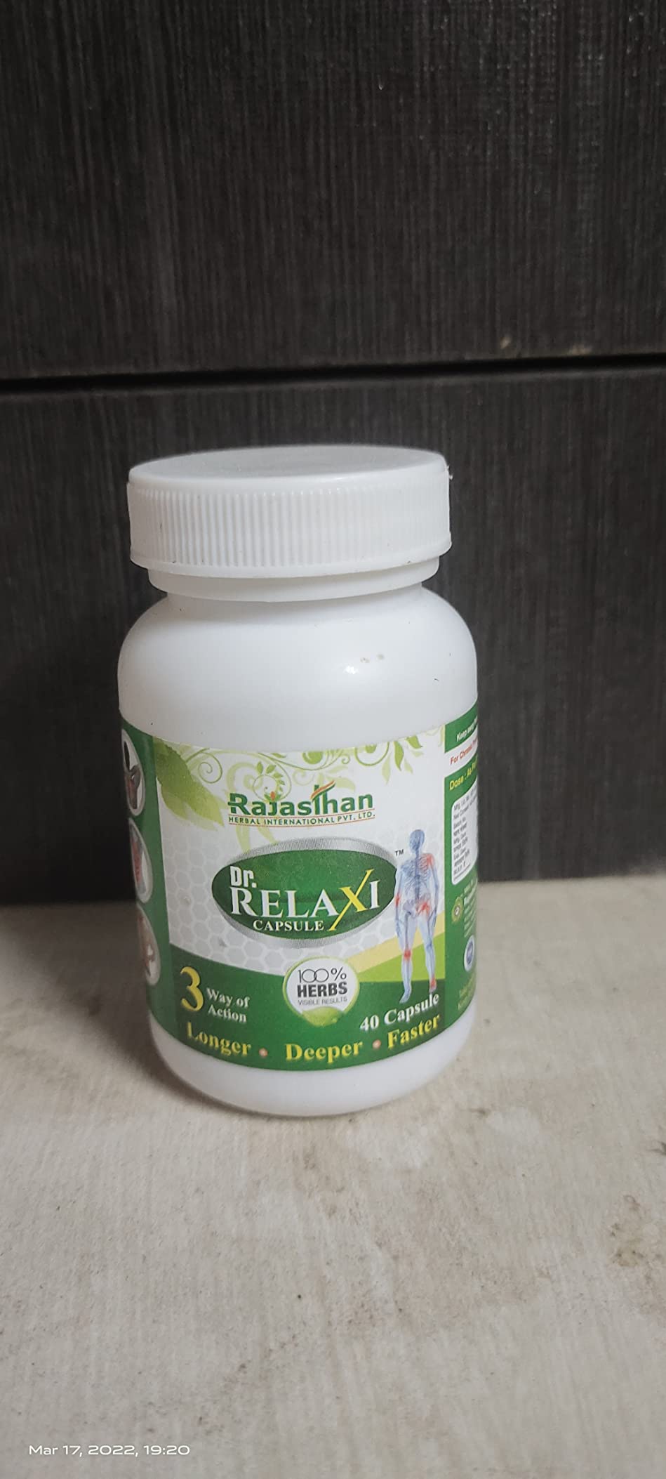 Buy Dr RELAXI by Rajasthan Aushdhalaya - 40 Capsules (Pack Of 4 ...