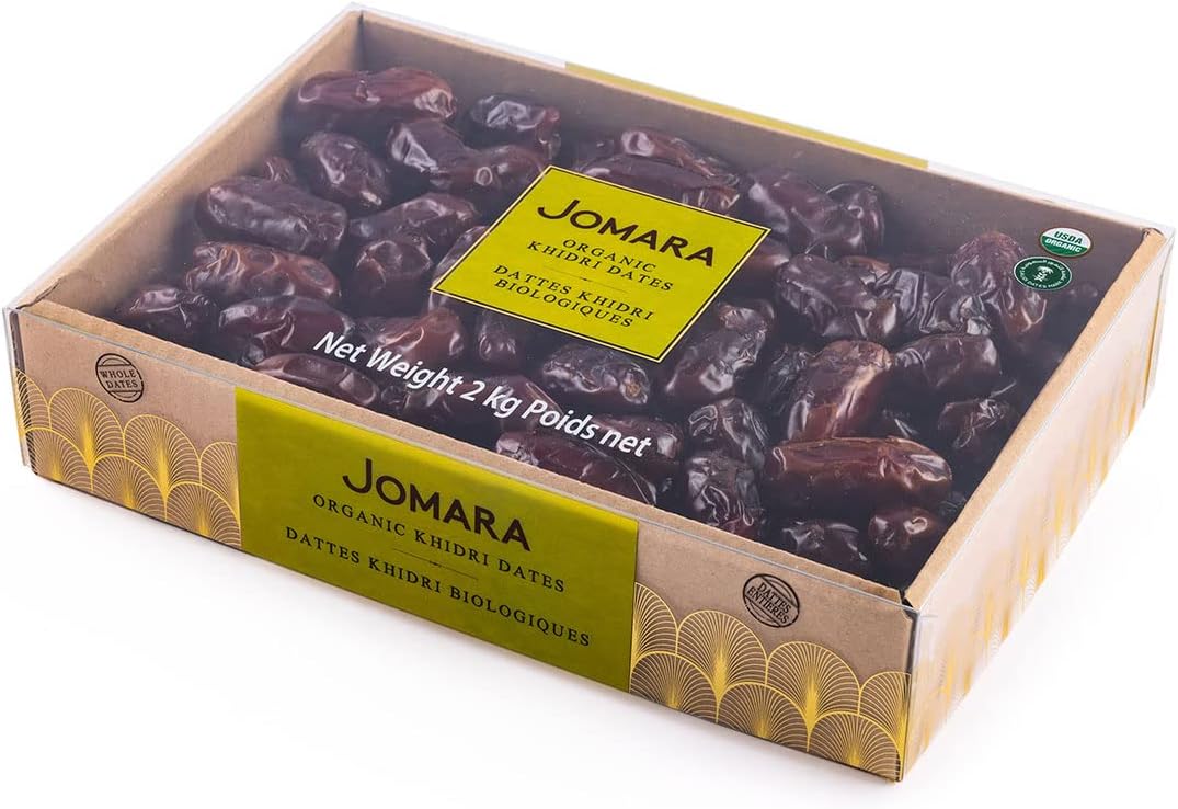 Jomara Organic Khidri Whole Dates | 4.4 lbs / 2 Kg | No Sugar Added ...