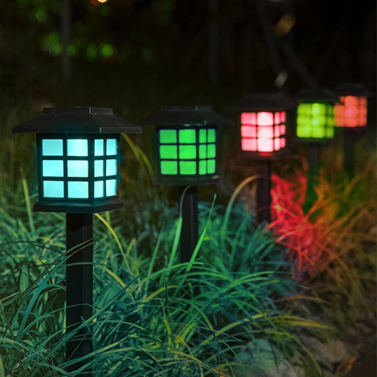 VIEWIDE Solar Garden Lights LED Solar Window Staike Lights Waterproof ...