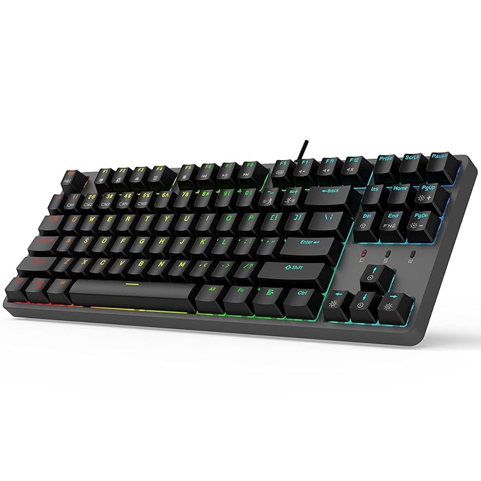 Buy TKL Mechanical Keyboard with Hot-Swappable Black Switch/RGB LED ...