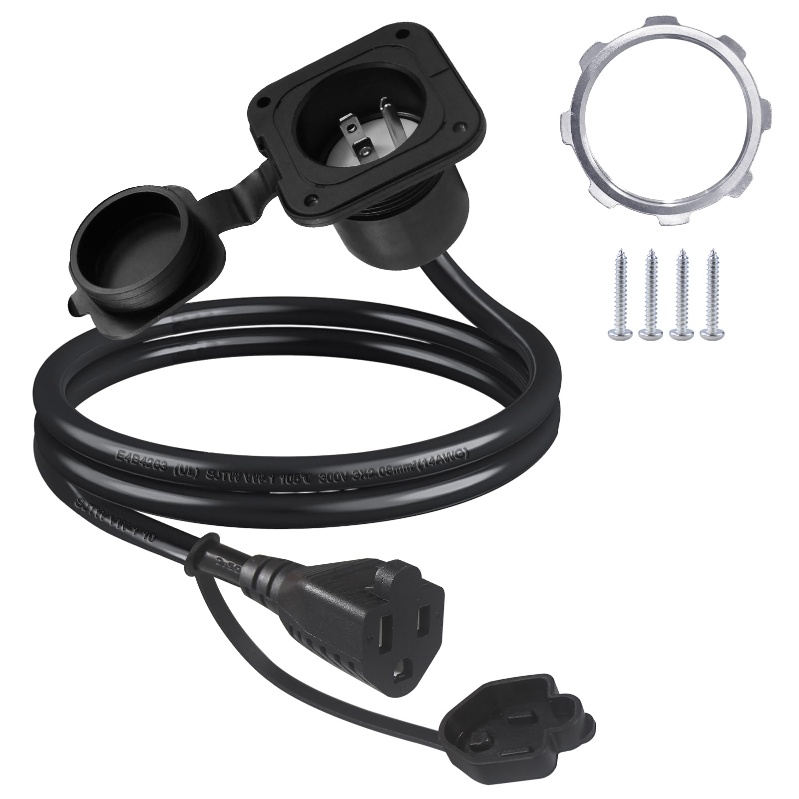 Amazon.com: KUNCAN 15A AC Port Plug - 125V Power Inlet Socket with 18 ...