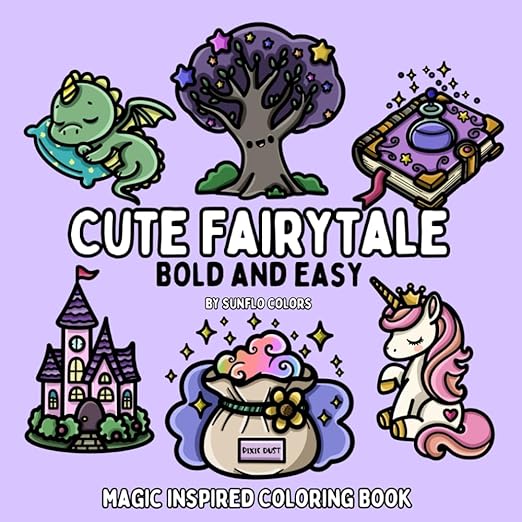 Amazon.com: Cute Fairytale: Magic Inspired Bold and Easy Coloring Book ...