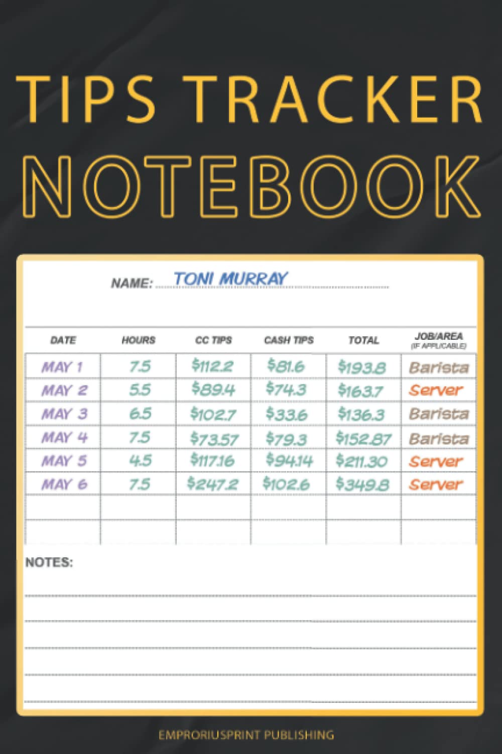 Amazon.com: Tips Tracker Notebook: A Tips log Book for tracking Daily ...