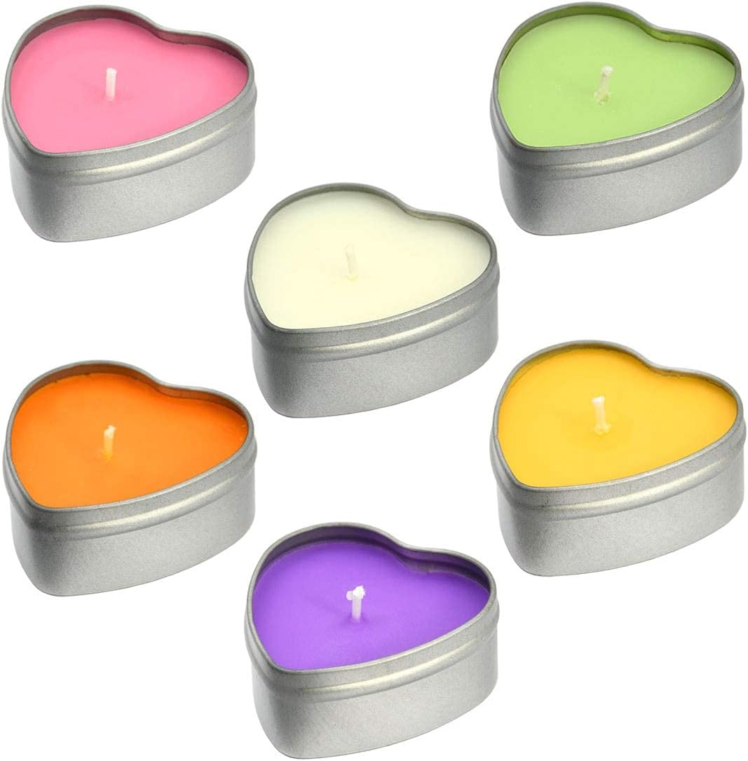 Amazon.com: Heart-Shaped Tealight Candles,12PCS Multicolor Love ...