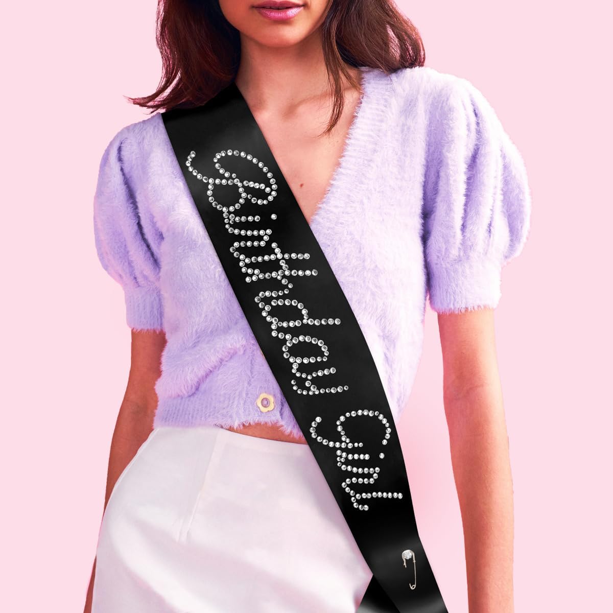 Amazon.com: xo, Fetti Birthday Girl Sash - Black + Rhinestone | Fun ...