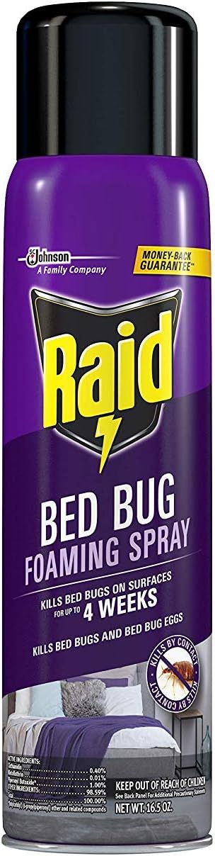 Amazon.com: Raid Bed Bug Foaming Spray, for Indoor Use, Non-Staining 16 ...