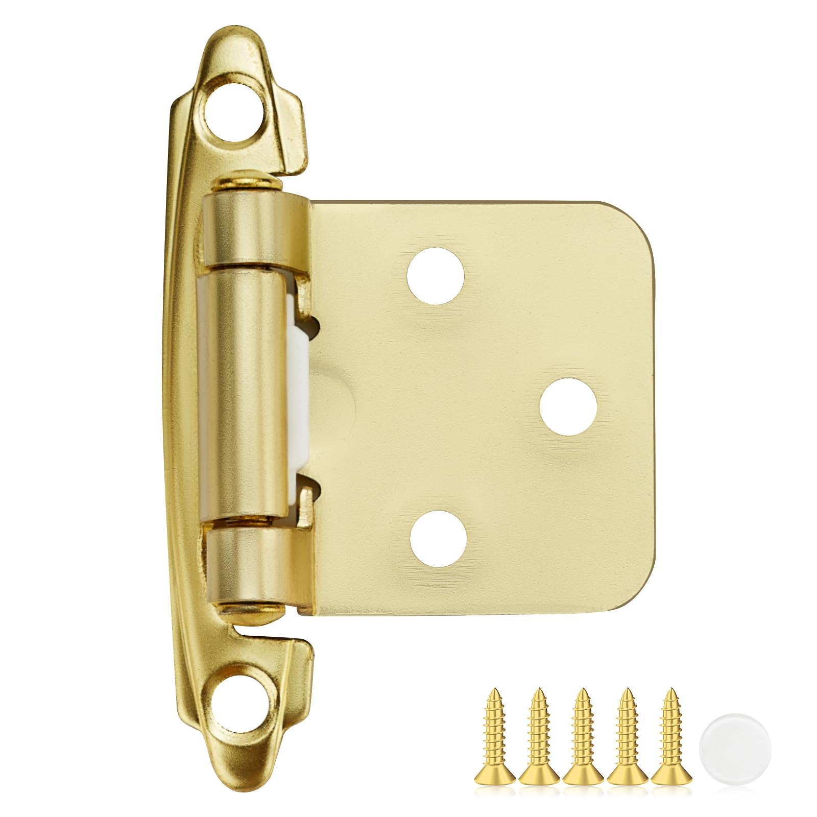 4 Pack 2 Pair Gold Cabinet Hinges - 1/2 inch Overlay Kitchen Cabinet ...