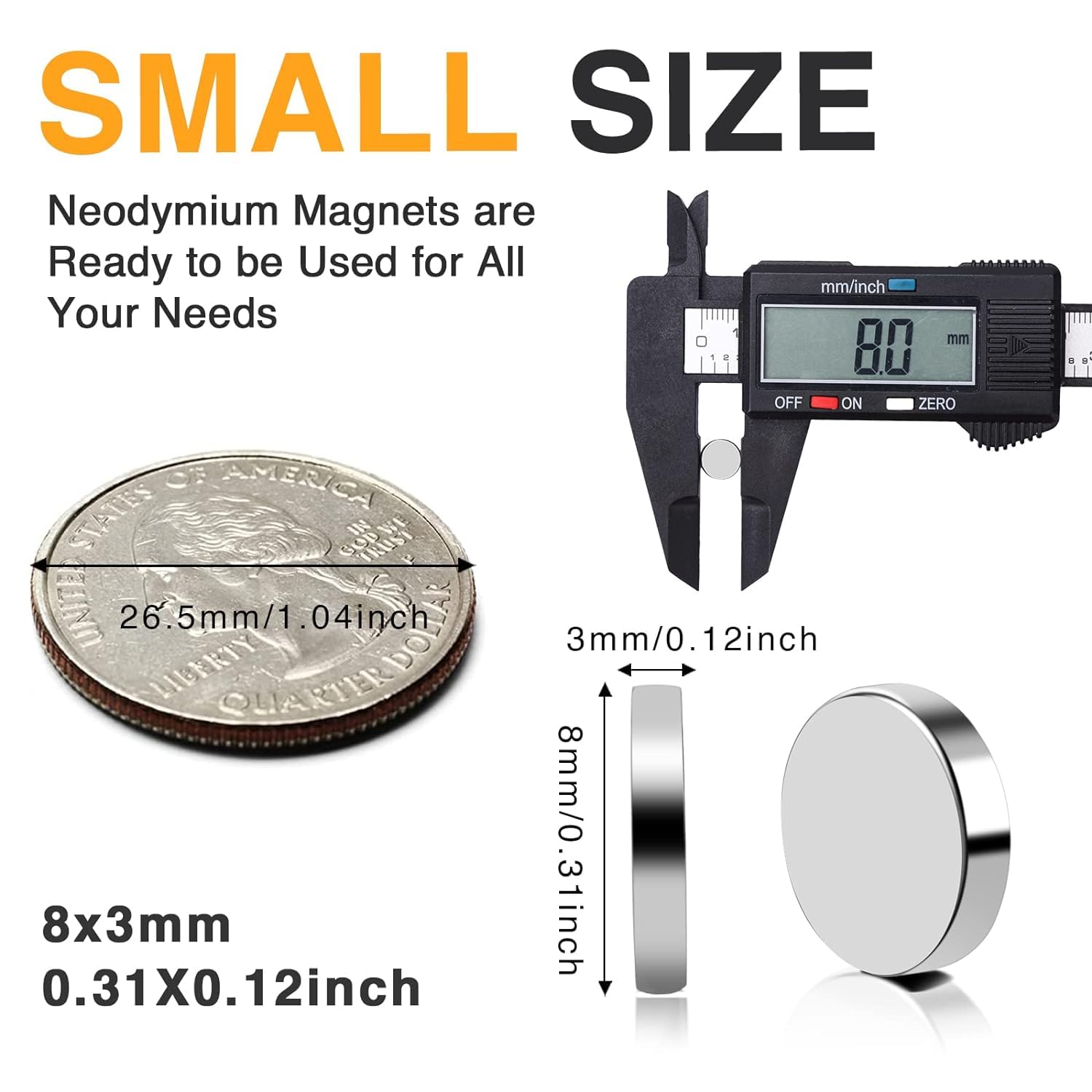 Snapklik.com : 90Pcs Refrigerator Magnets, Small Round Magnets For ...